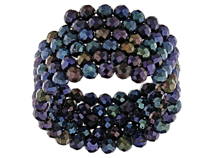 Peacock Blue Color Spinel Stainless Steel Adjustable Wrap Ring - JSM337 ...