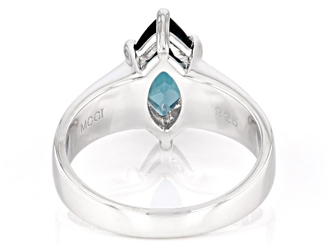 Teal Lab Created Spinel Rhodium Over Sterling Silver Solitaire Ring 1 ...