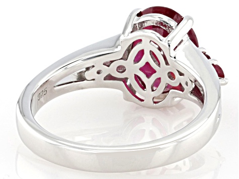 Red Mahaleo Ruby Rhodium Over Sterling Silver Ring 3.40ctw - JSM817 | JTV