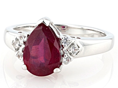 Red Mahaleo Ruby Rhodium Over Sterling Silver Ring 2.38ctw - JSM819 | JTV