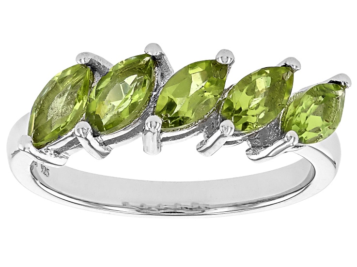 Green Peridot Rhodium Over Sterling Silver Ring 1.10ctw - JSM901E | JTV