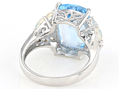 Sky Blue Topaz Rhodium Over Sterling Silver Ring 7.98ctw - JSM953 | JTV