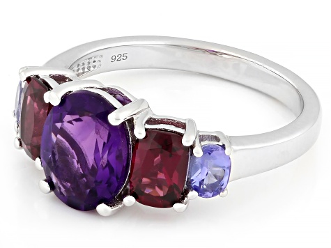 Purple Amethyst Rhodium Over Sterling Silver Ring 2.92ctw - JSM998 | JTV