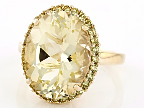 Yellow Labradorite With Yellow Sapphire 10k Yellow Gold Ring 7.45ctw ...