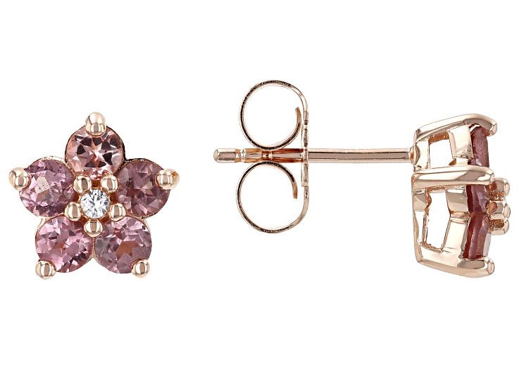 Color Shift Garnet With White Zircon 18k Rose Gold Over Sterling Silver ...