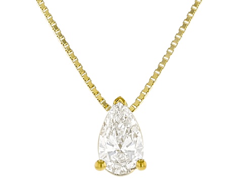 White Lab-Grown Diamond G SI2 14K Yellow Gold Over Sterling Silver ...