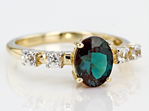 Blue Lab Created Alexandrite 10k Yellow Gold Ring 1.57ctw - LLS425 | JTV