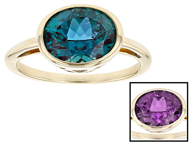 Blue Lab Created Alexandrite 10k Yellow Gold Ring - LLS477E | JTV