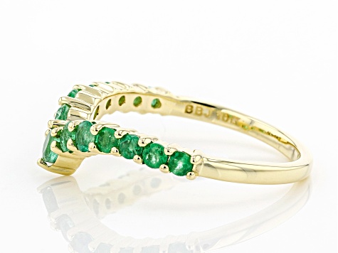 Green Emerald 10k Yellow Gold Ring .52ctw - LLS494D | JTV