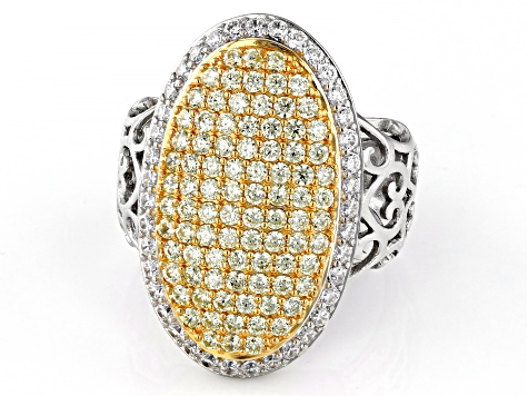 Canary And White Cubic Zirconia Platinum Over Sterling Silver Sunrise ...