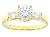 Moissanite 14k Yellow Gold Over Silver Engagement Ring 1.64ctw DEW ...