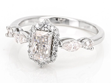 Moissanite Platineve Engagement Ring 1.28ctw Dew