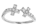 Moissanite Platineve Open Cross Ring .36ctw DEW. - MFJ358 | JTV