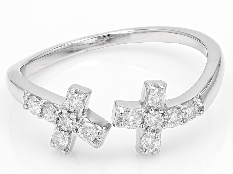 Moissanite Platineve Open Cross Ring .36ctw DEW. - MFJ358 | JTV