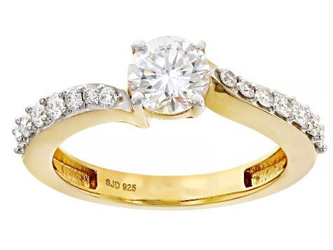 Moissanite 14k Yellow Gold Over Silver Ring And Band 1.52ctw DEW ...