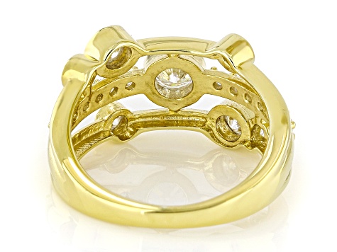 Moissanite 14K Yellow Gold Over Silver Scatter Design Ring 1.13ctw DEW ...
