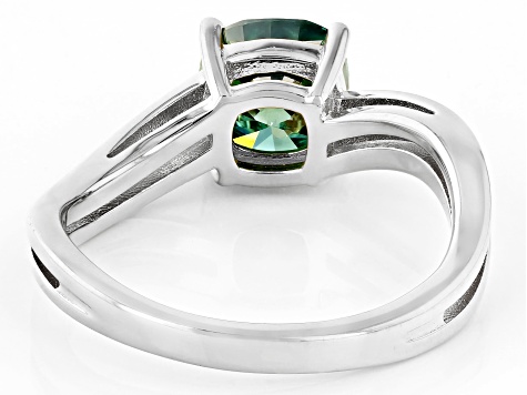 Green Moissanite Platineve Solitaire Ring 1.70ctw DEW - MFJ420A | JTV