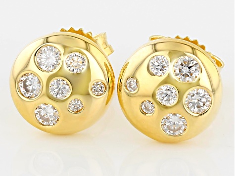 Moissanite 14k Yellow Gold Over Silver Scatter Design Earring .56ctw ...