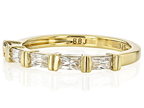 Moissanite 14k Yellow Gold Over Silver Skinny Band Ring .50ctw DEW ...