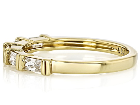 Moissanite 14k Yellow Gold Over Silver Skinny Band Ring .50ctw DEW ...