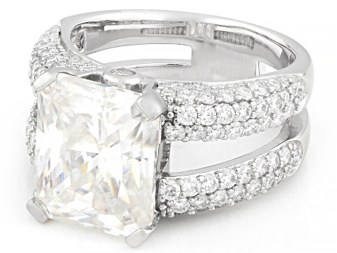 Moissanite Platineve Cocktail Ring 9.20ctw DEW. - MFJ888 | JTV