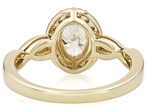 Moissanite 14k Yellow Gold Over Silver Halo Ring 1.22ctw DEW. - MFJ904 ...