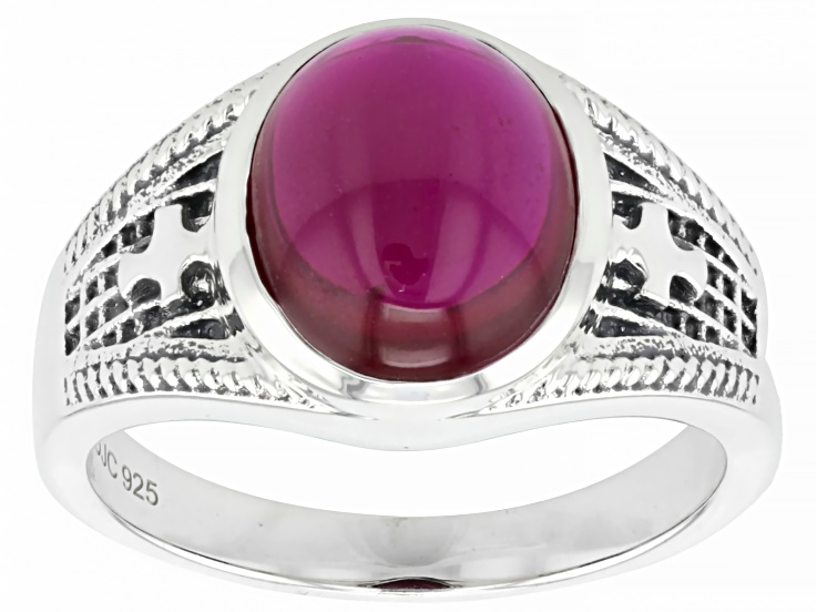 Red Lab Created Ruby Sterling Silver Men's Ring - MJO249 | JTV