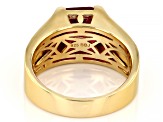 Lab Created Ruby 18k Yellow Gold Over Sterling Silver Men's Ring 6 ...