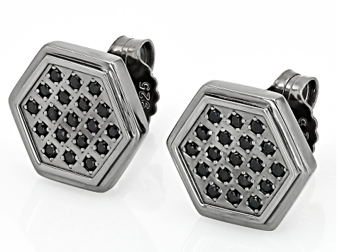 Jtv black spinel stud earrings store