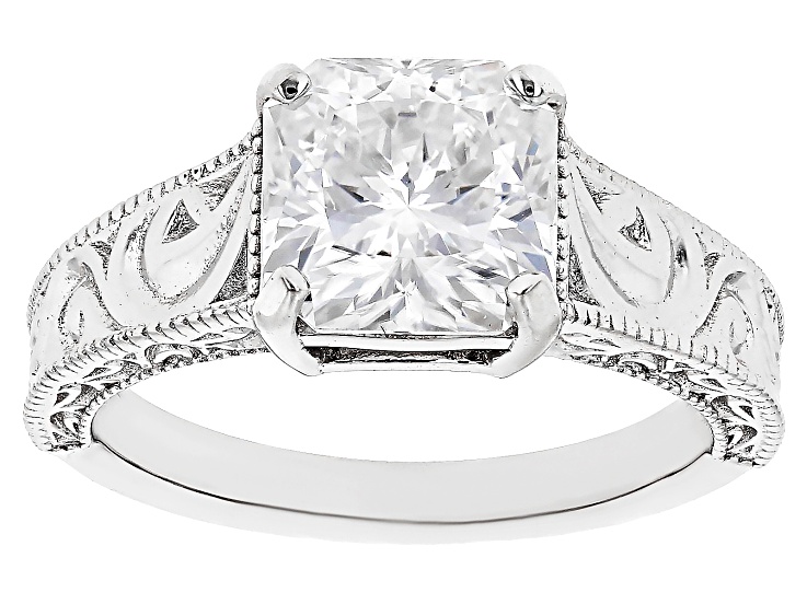 Moissanite Inferno cut Platineve Solitaire ring 2.82ct DEW. - MOJ942 | JTV