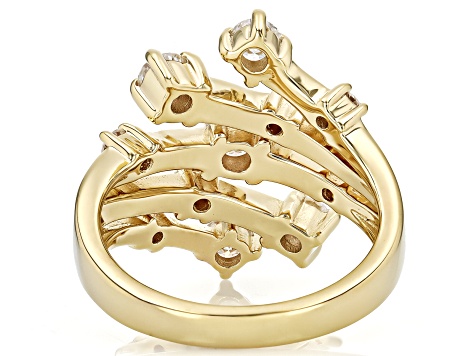 Moissanite 14k Yellow Gold Over Silver Scatter Design Ring 1.05ctw DEW ...