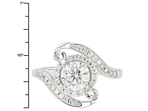 Moissanite Fire 1.65ct Diamond Equivalent Weight Round Platineve Ring MSF925 JTV
