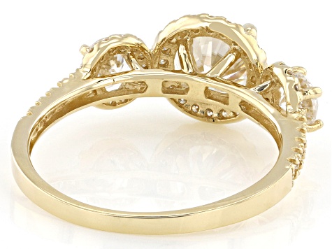 Moissanite 14k Yellow Gold Halo Ring 2.04ctw DEW. - MSJ618 | JTV