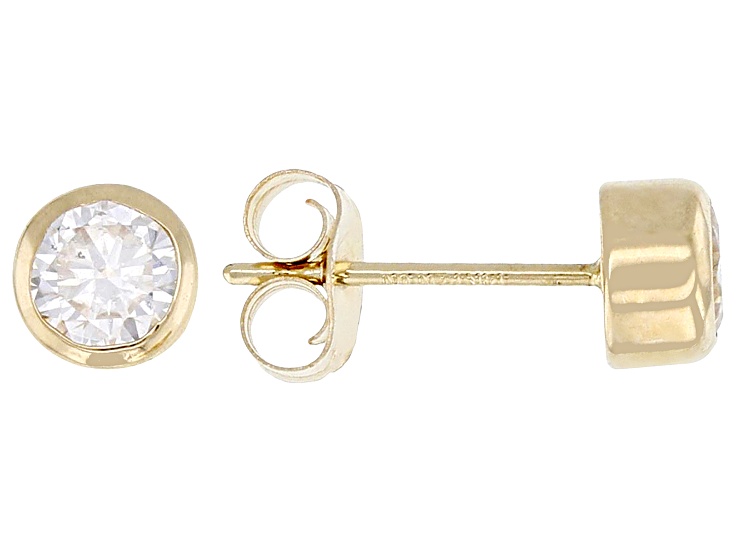 Moissanite 14k Yellow Gold Stud Earrings 0.46ctw DEW - MSJ623A | JTV