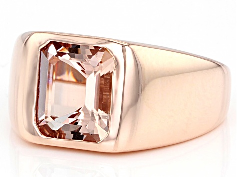 Peach Morganite 10k Rose Gold Men's Ring 3.50ct - MWG088 | JTV