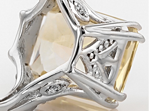 Yellow Labradorite Rhodium Over Sterling Silver Ring 5.36ctw - OCH431 | JTV