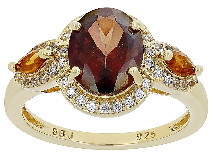 Red Labradorite 18k Yellow Gold Over Sterling Silver Ring 2.61ctw ...