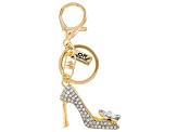 White Crystal Gold Tone High Heel Key Chain - OPC1413 | JTV