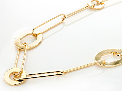 Gold Tone Multi-Shaped Paperclip Necklace - OPC1567 | JTV