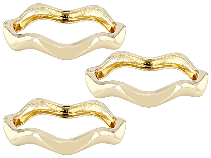 Gold Tone Set of 3 Bracelets - OPC1676 | JTV