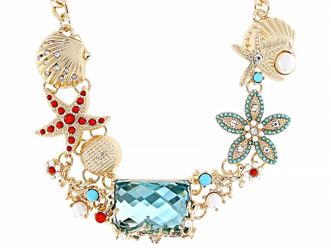 Multi-Color Acrylic, Pearl Simulant, & Crystal Gold Tone Sea Life ...
