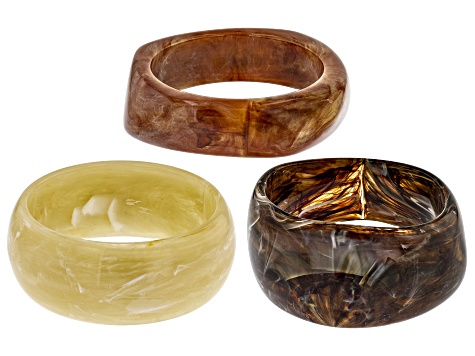 Multi-Color Resin Bangle Bracelets - OPC1905 | JTV