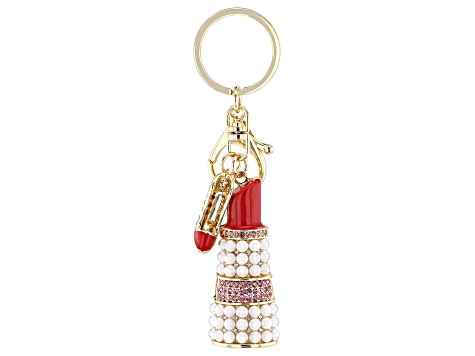 Pearl Simulant, & Multi-Color Crystal Gold Tone Lipstick & High Heel ...