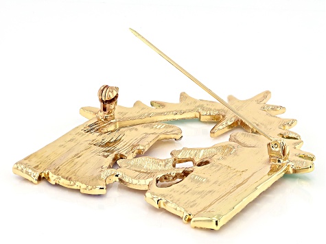 Multi-Color Crystal Gold Tone Nativity Scene Brooch - OPC844 | JTV