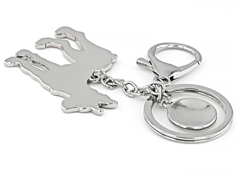 Multi-Color Enamel Silver Tone Doberman Pinscher Key Chain - OPW696 | JTV
