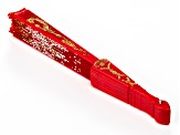 Red and Gold Butterfly Printed Red Fabric Hand Fan - OPW737A | JTV