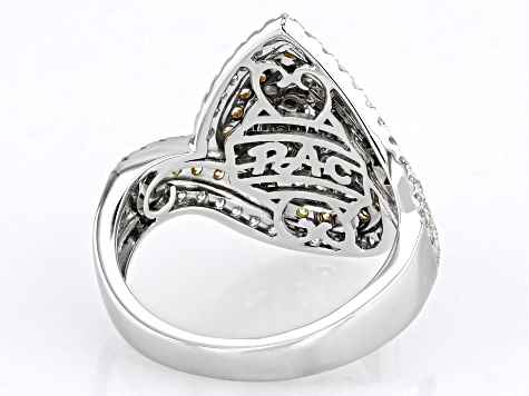 Natural Yellow And White Diamond 14k White Gold Center Design Ring 1 ...