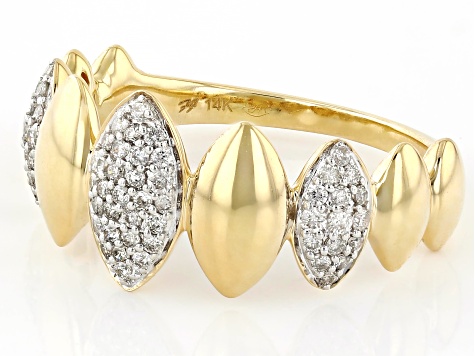 White Diamond 14k Yellow Gold Band Ring 0.35ctw - PAC694 | JTV