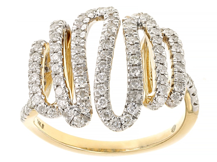 White Diamond 14K Yellow Gold Ring 0.75ctw