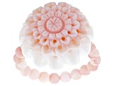 Pink Conch Shell Carved Flower Stretch Ring - PCW220 | JTV